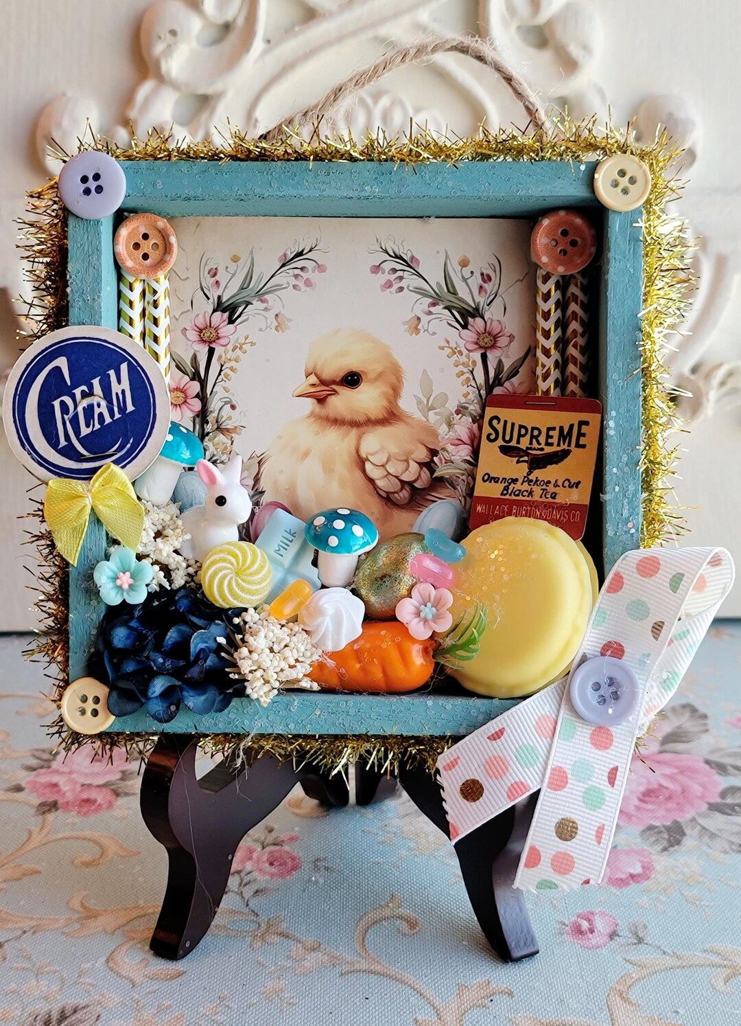 Vintage Inspired Baby Chick Easter Shadow Box Assemblage - Etsy