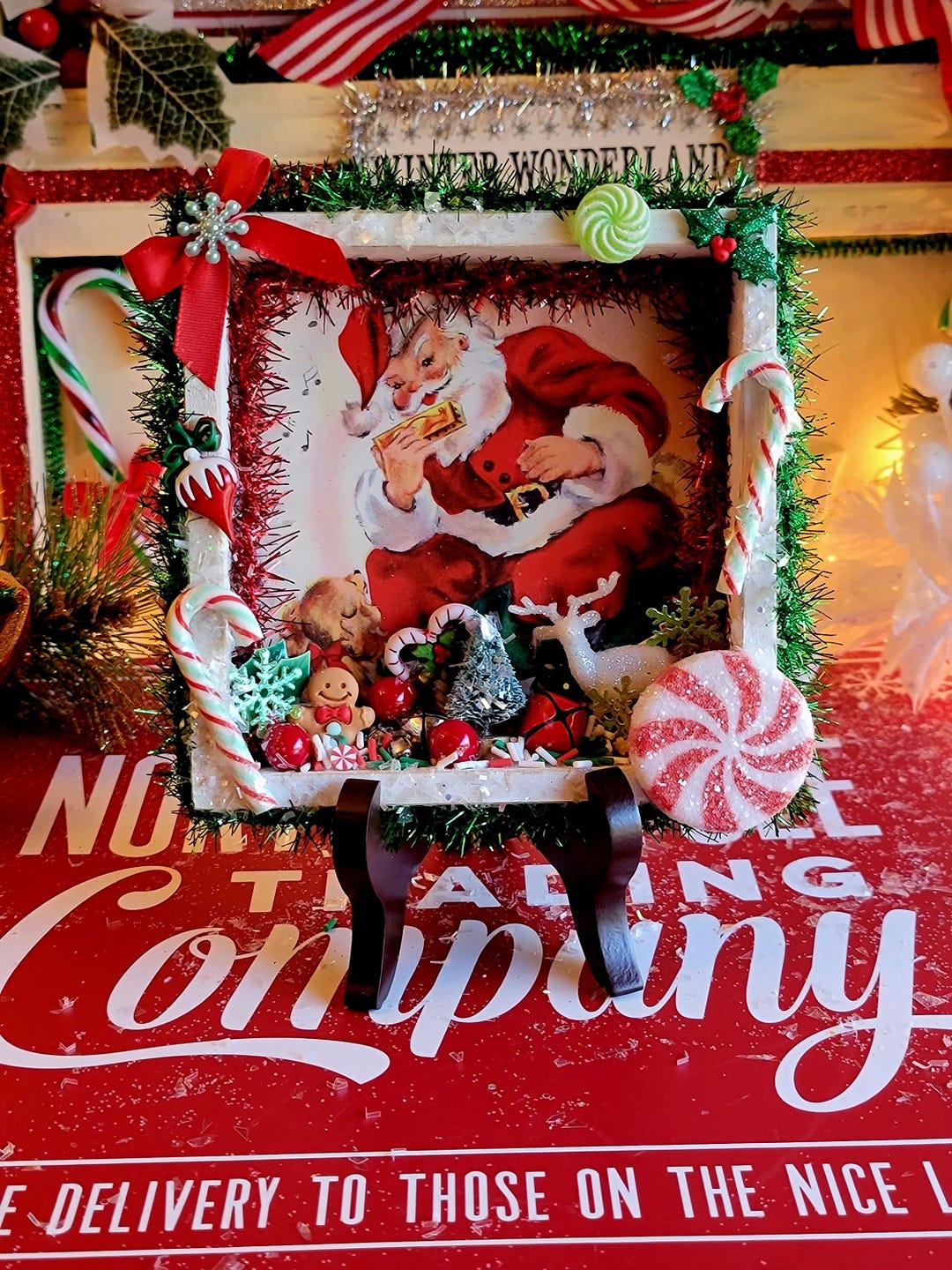 Vintage Inspired Christmas Santa Shadow Box Wall Art Assemblage - Etsy