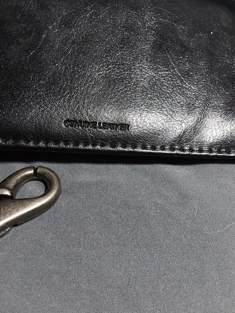 90s Genuine Leather Chain Wallet - Etsy