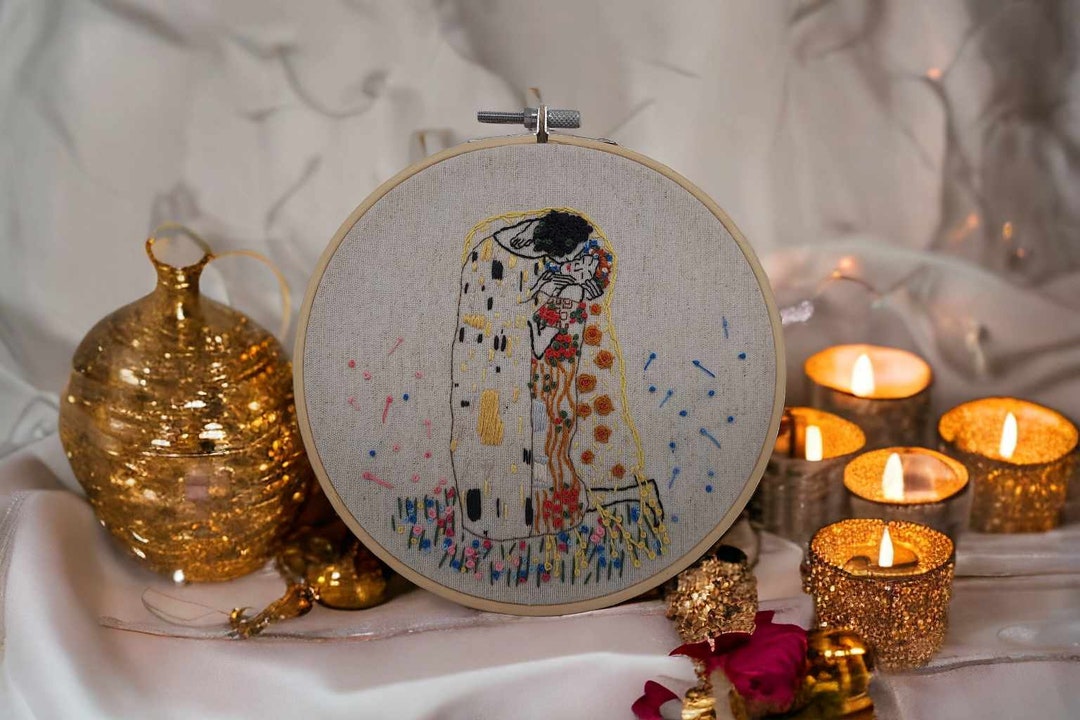 Klimt Embroidery Art - Handmade Embroidery Art - Embroidery Art ...
