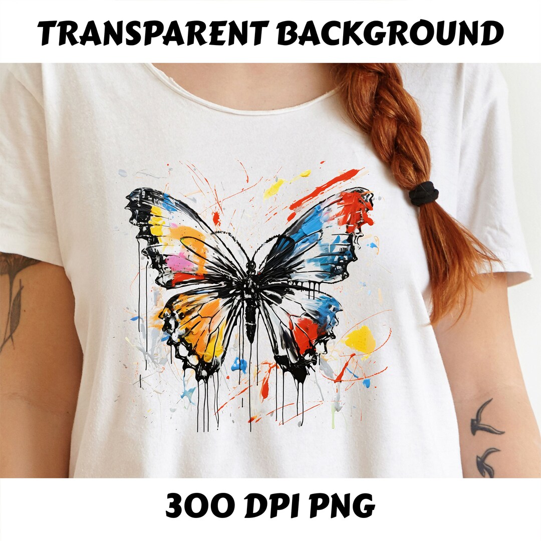 Painted Butterfly Png, Colorful Butterfly Png, Png for Sublimation ...