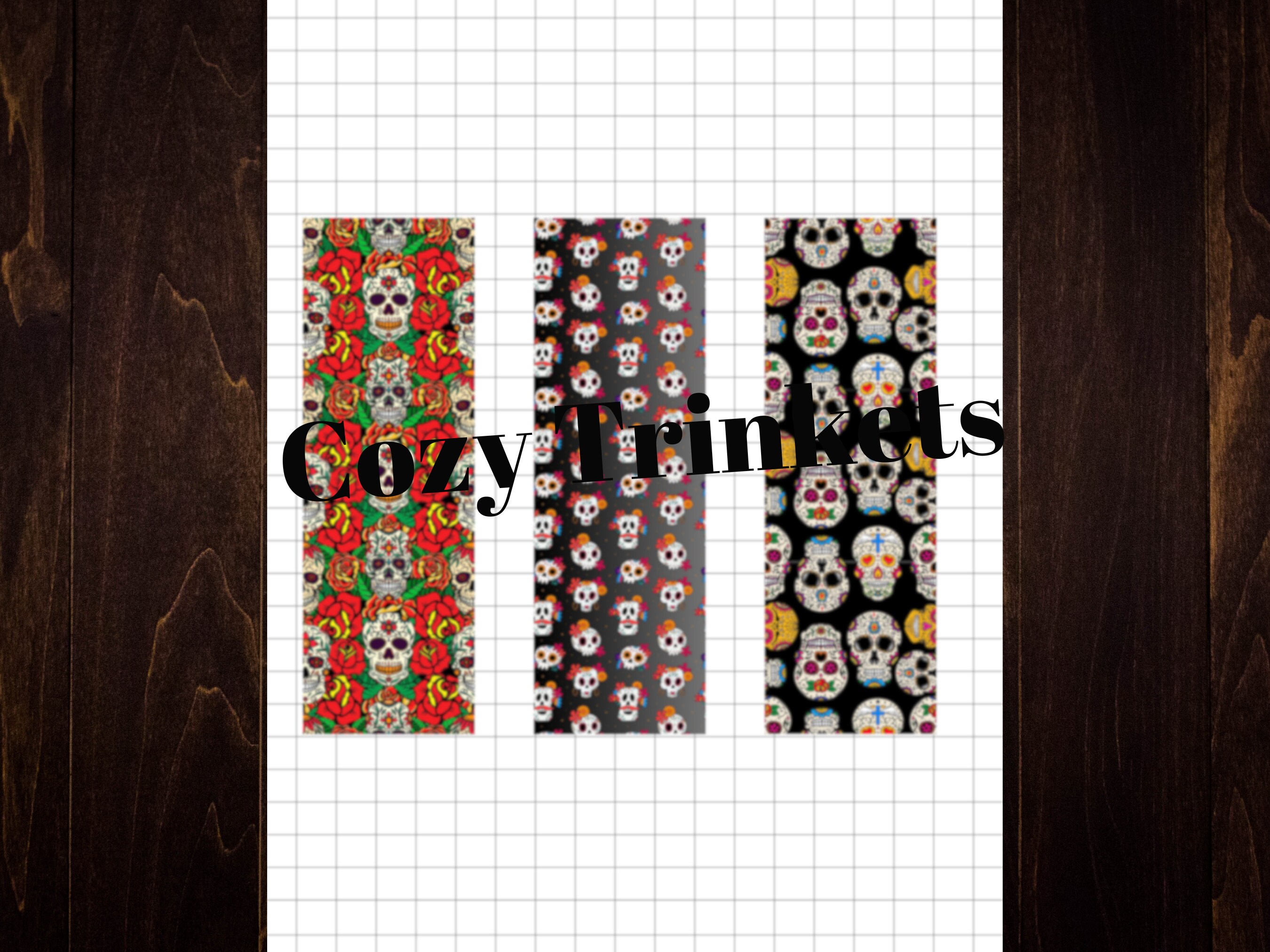 Printable Sugar Skull Bookmarks the Day of the Dead Gothic Bookmark Set ...