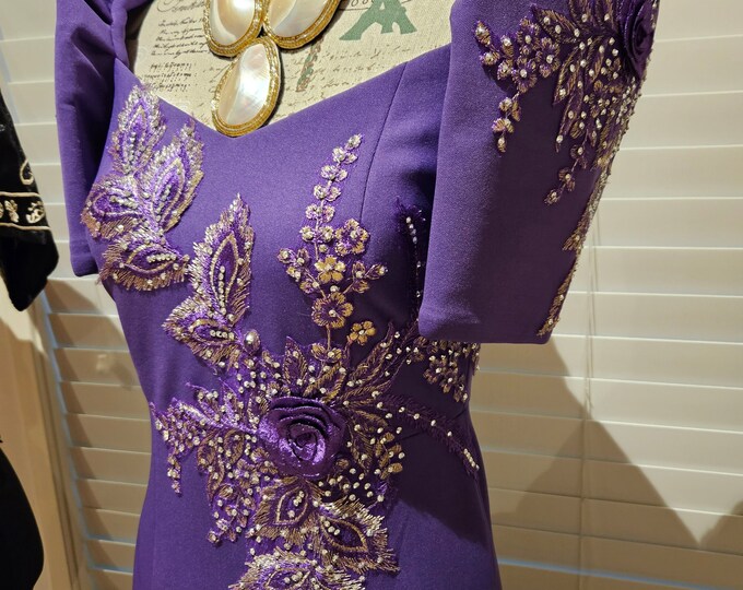 Filipiniana Serpentina Dress (sa-ser-001)(color Purple) - Etsy Canada