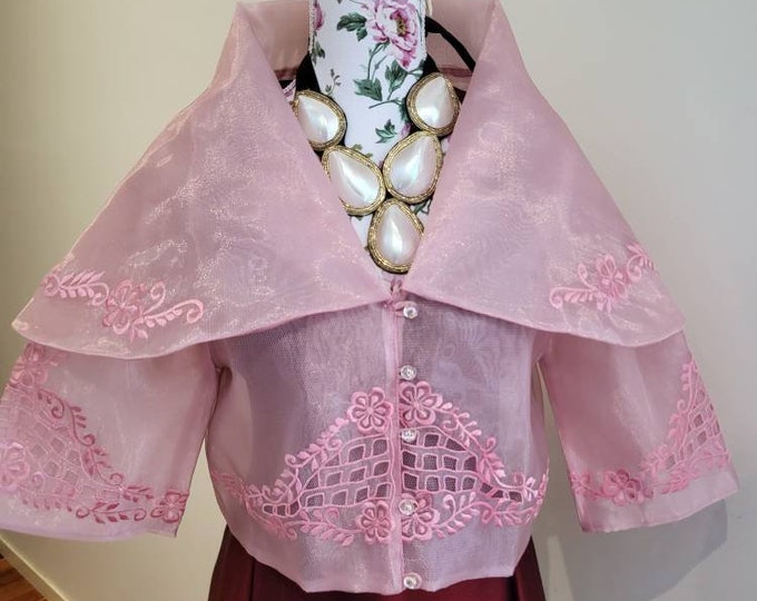 Traditional Filipiniana Maria Clara Alampay With Black Skirt - Etsy