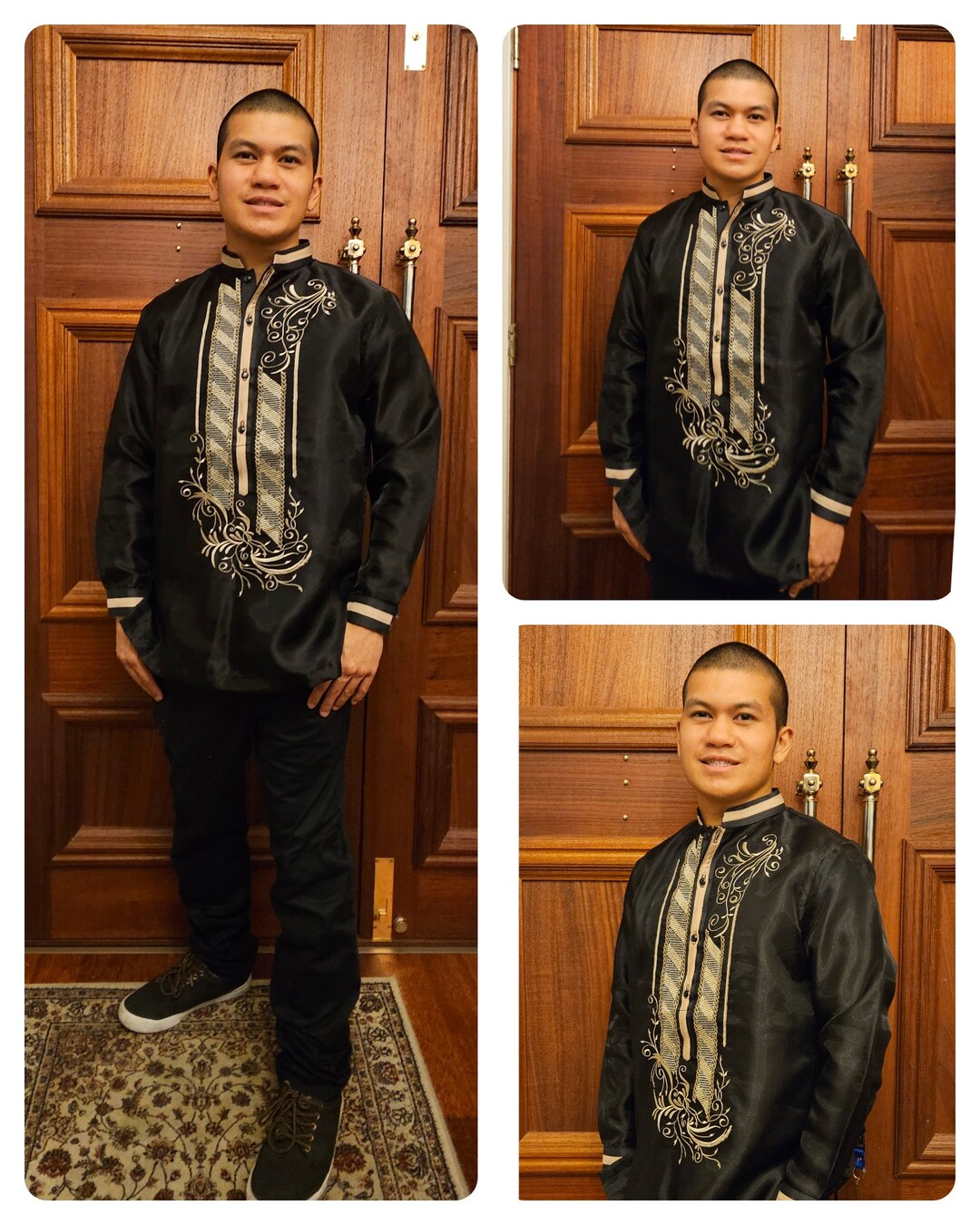 Black Barong Tagalog SA-BT-004 - Etsy