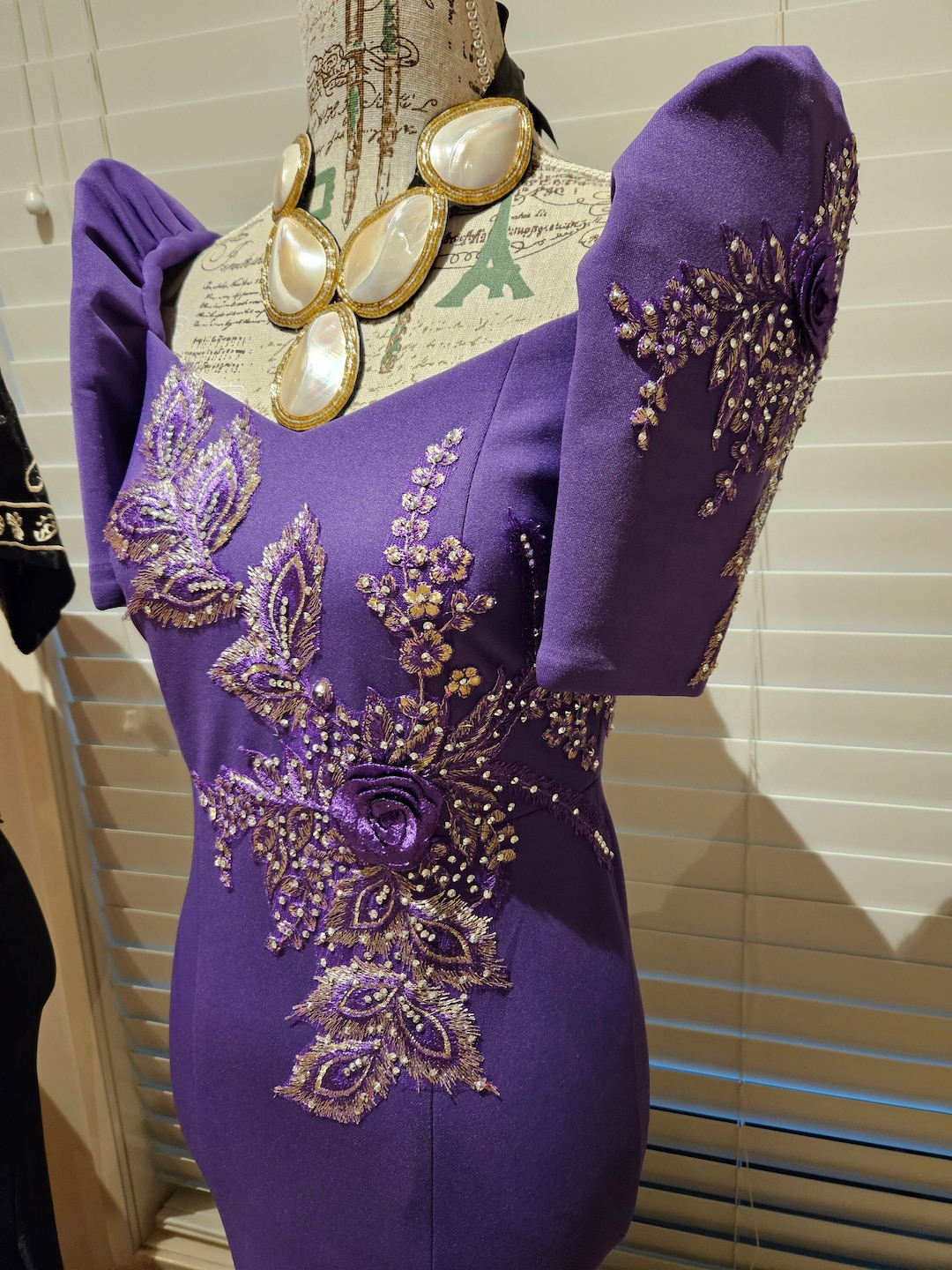 Filipiniana Serpentina Dress sa-ser-001color Purple - Etsy