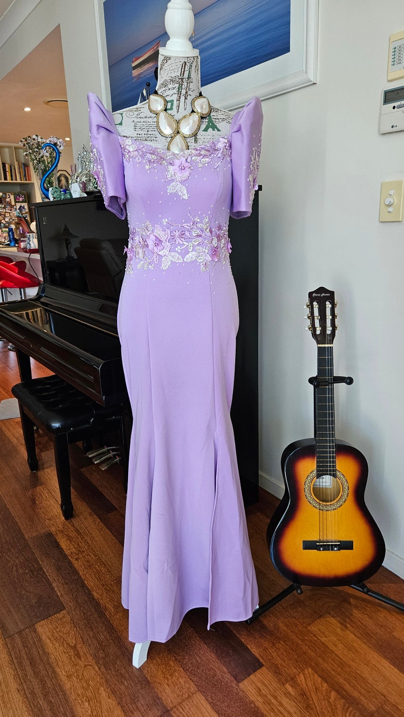 Filipiniana Serpentina Dress, Filipina Formal Wear, Cultural Evening ...