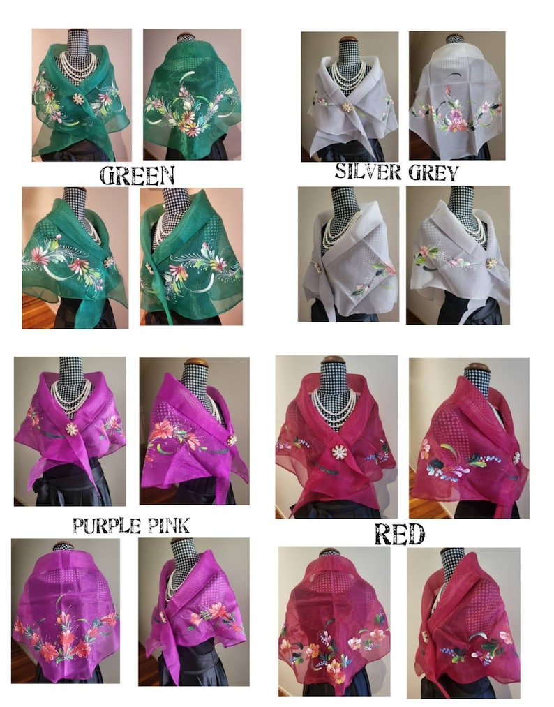 Filipiniana Amparo Panuelo (handpainted) SA-PA-003 - Etsy