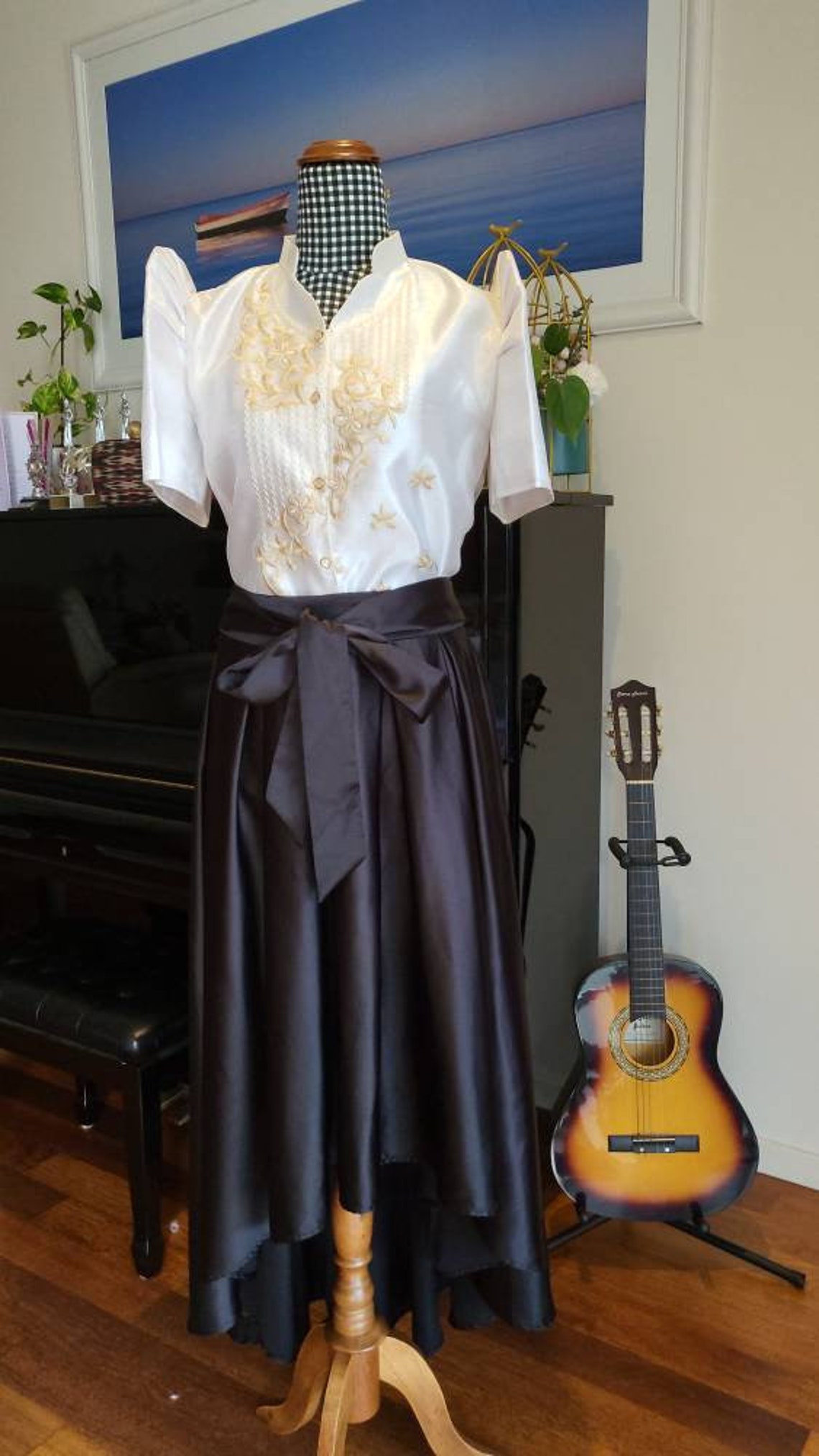 Embroidered Filipiniana Ladies Barong With Butterfly Shoulder(sa-bt-002 ...