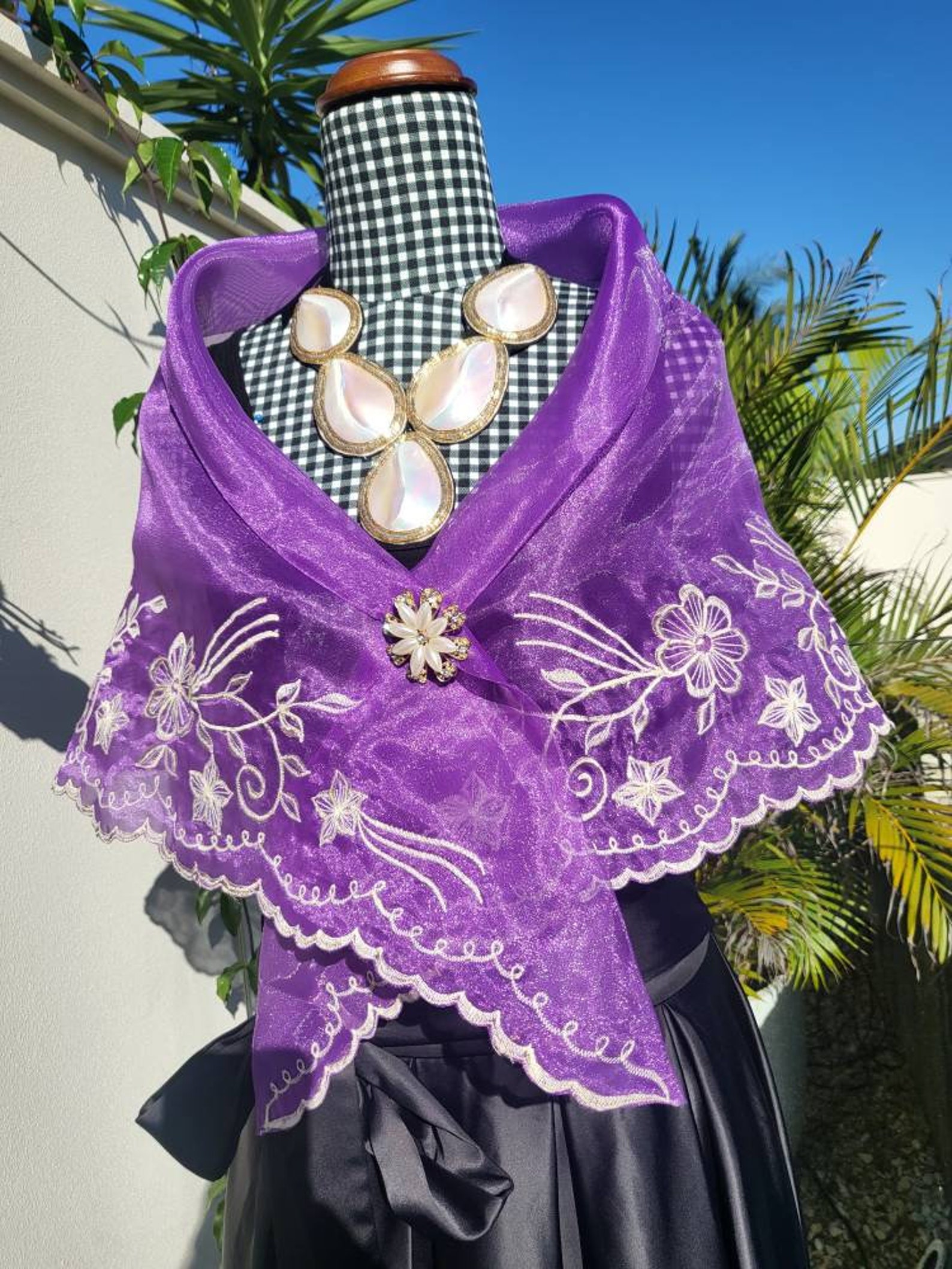 Filipiniana Amparo Panuelo embroidered. SA-PA-004 - Etsy