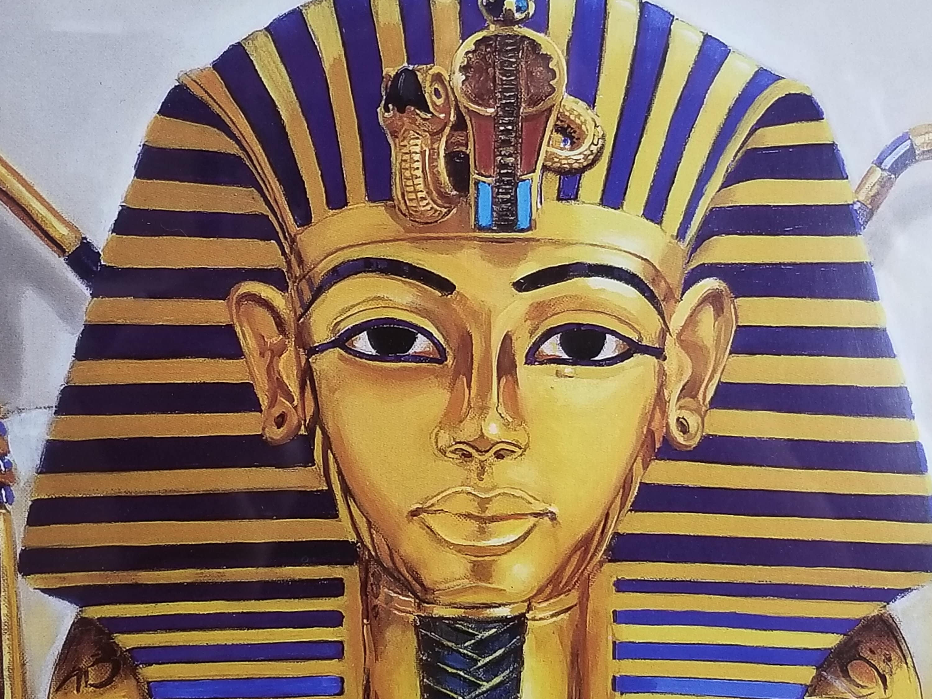 Vintage Egyptian Tutankhamun Painting With Frame - Etsy