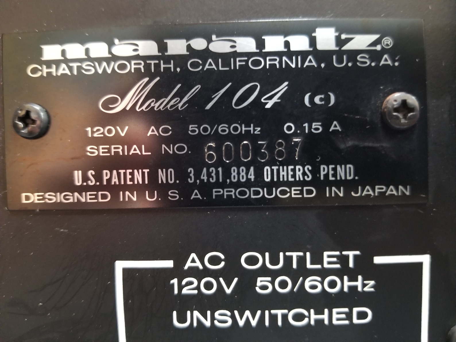 Vintage Marantz Model 104 Stereophonic Tuner Tested Working - Etsy