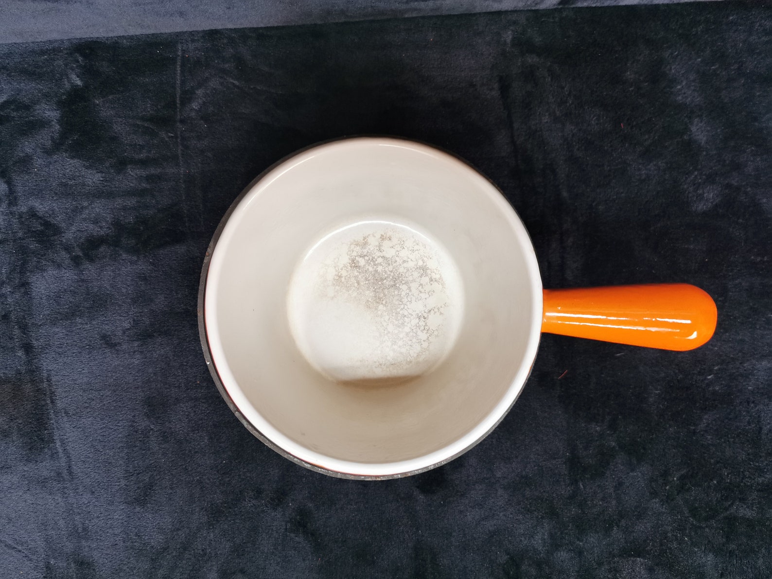 Vintage Le Creuset France Flame Orange Enamel Cast Iron Fondue Pot Set ...