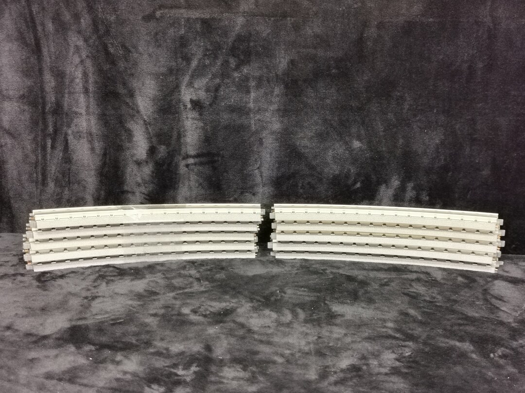 Vintage MTH O Gauge 0-54 Real Trax 14" Curved Tracks Lot of 10 Sections ...