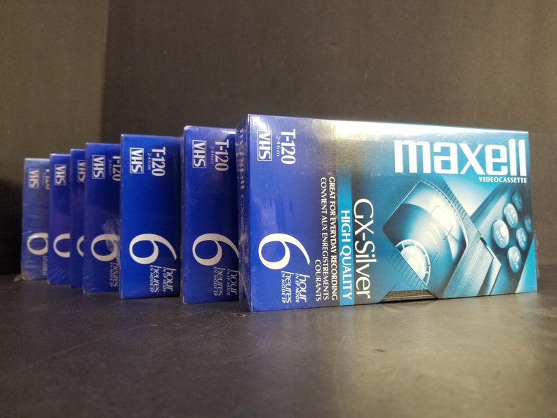 Vintage Maxell Lot of 7 Vhs Tapes Blank Gx-silver T-120 6 - Etsy