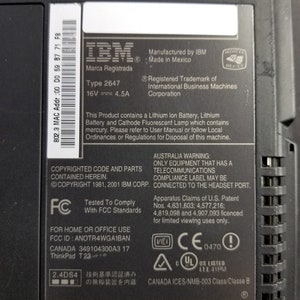 Vintage IBM Thinkpad Type 2647 Laptop Windows XP for Parts / Repair - Etsy