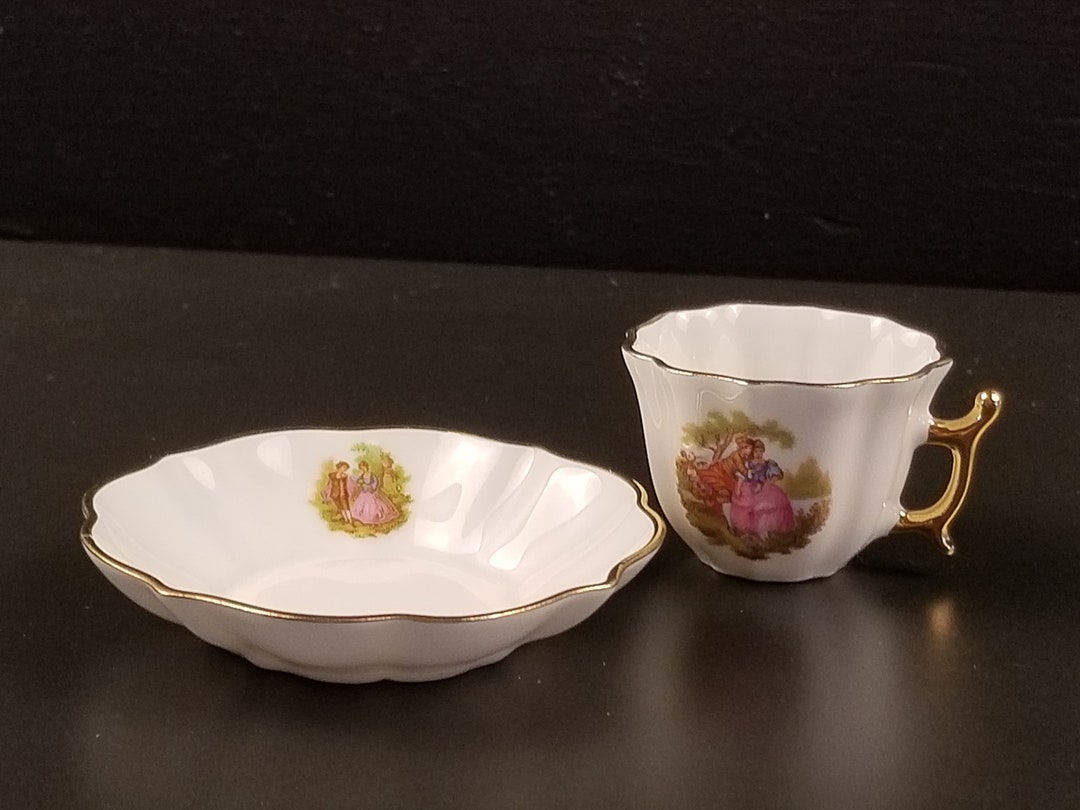 Vintage Porcelaine Limoges Castel France Romantic Couple Tea Cup ...