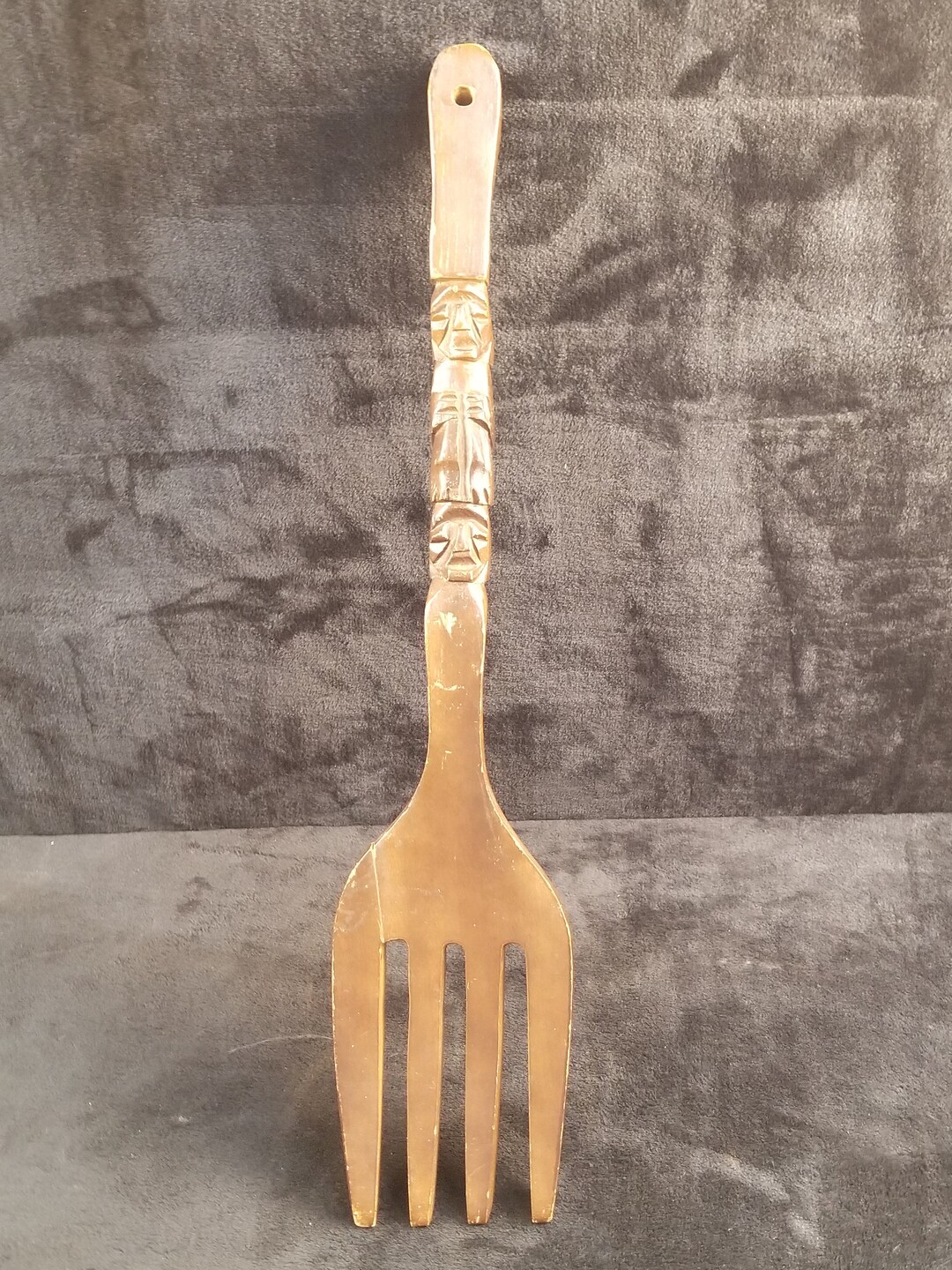Vintage Wooden Decorative Fork Hand Carved - Etsy