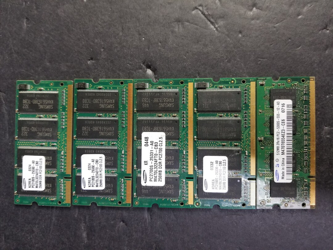 Vintage Lot of 5 DDR Ram Sticks 256mb/512mb Untested - Etsy