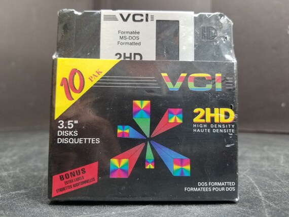 Vintage L10 Pack VCI 3.5'' Disks 2HD 2mb With Labels - Etsy