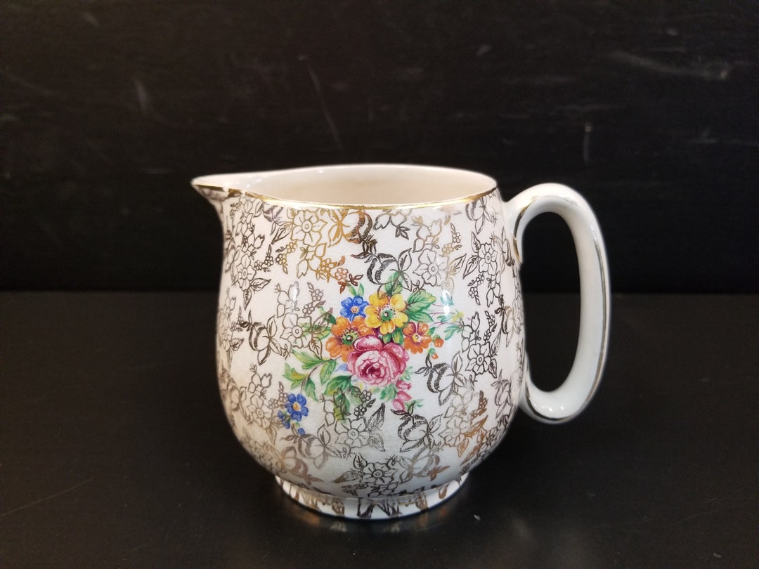 Vintage Lord Nelson Ware England Gold & Flowers Creamer 2528 - Etsy