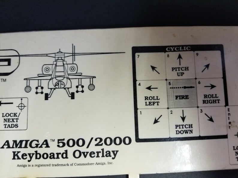 Vintage Commodore Amiga A500/2000 Gunship Keyboard Overlay - Etsy