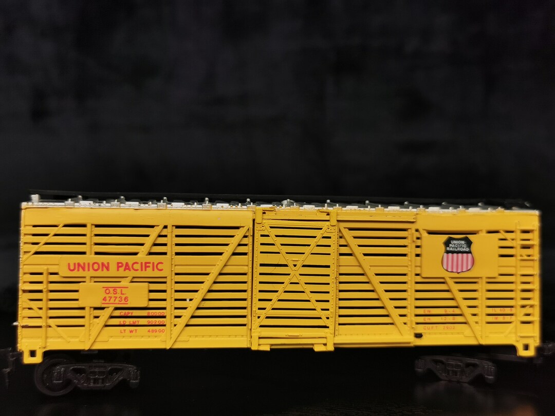 Vintage Bachmann HO Scale Union Pacific Cattle Car - Yellow Lot of 2 ...