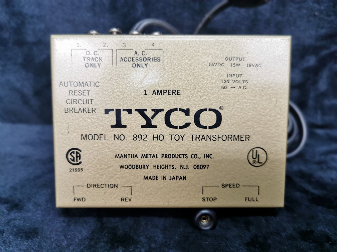 Vintage Tyco HO Scale Transformer Train Power Pack Model 892 Tested ...
