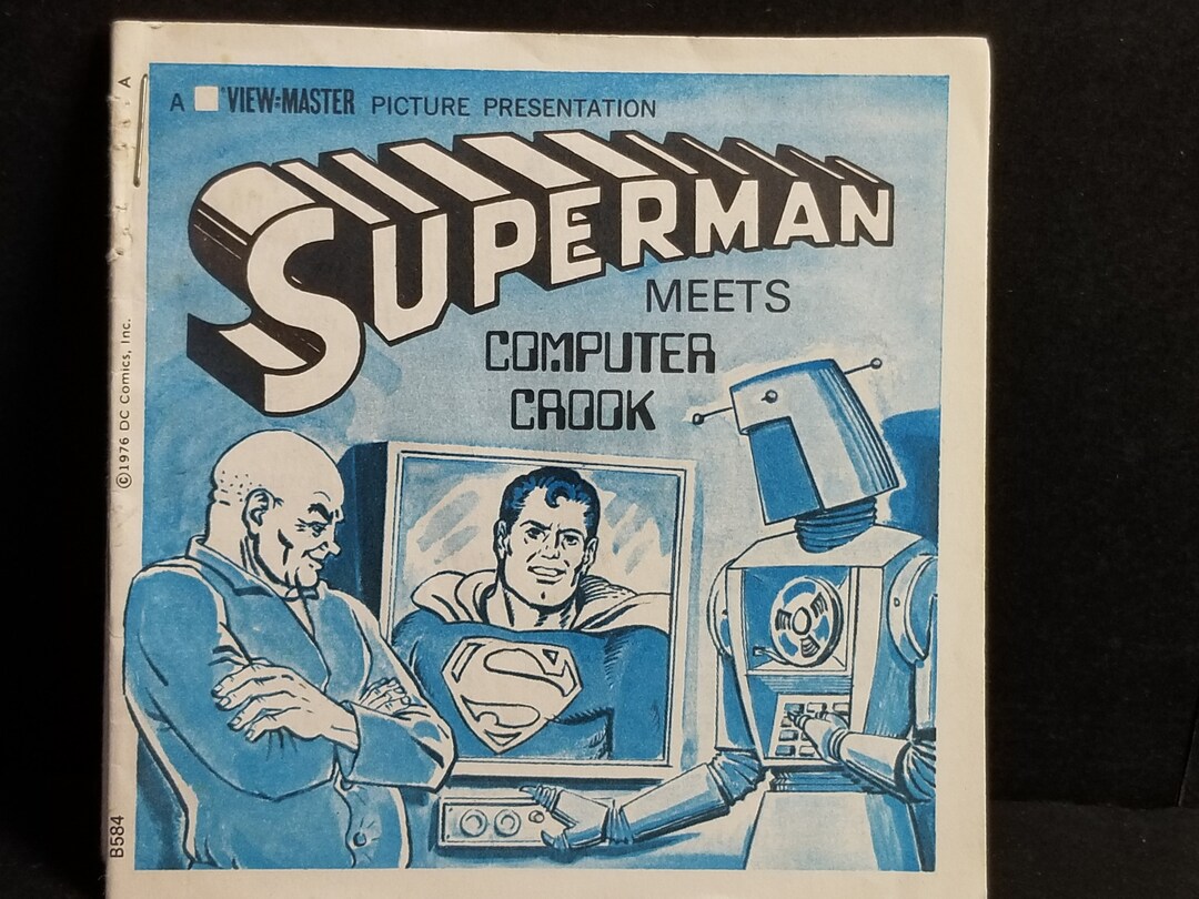 Vintage View-master Superman Meets Computer Crook 3 Reels With Booklet ...