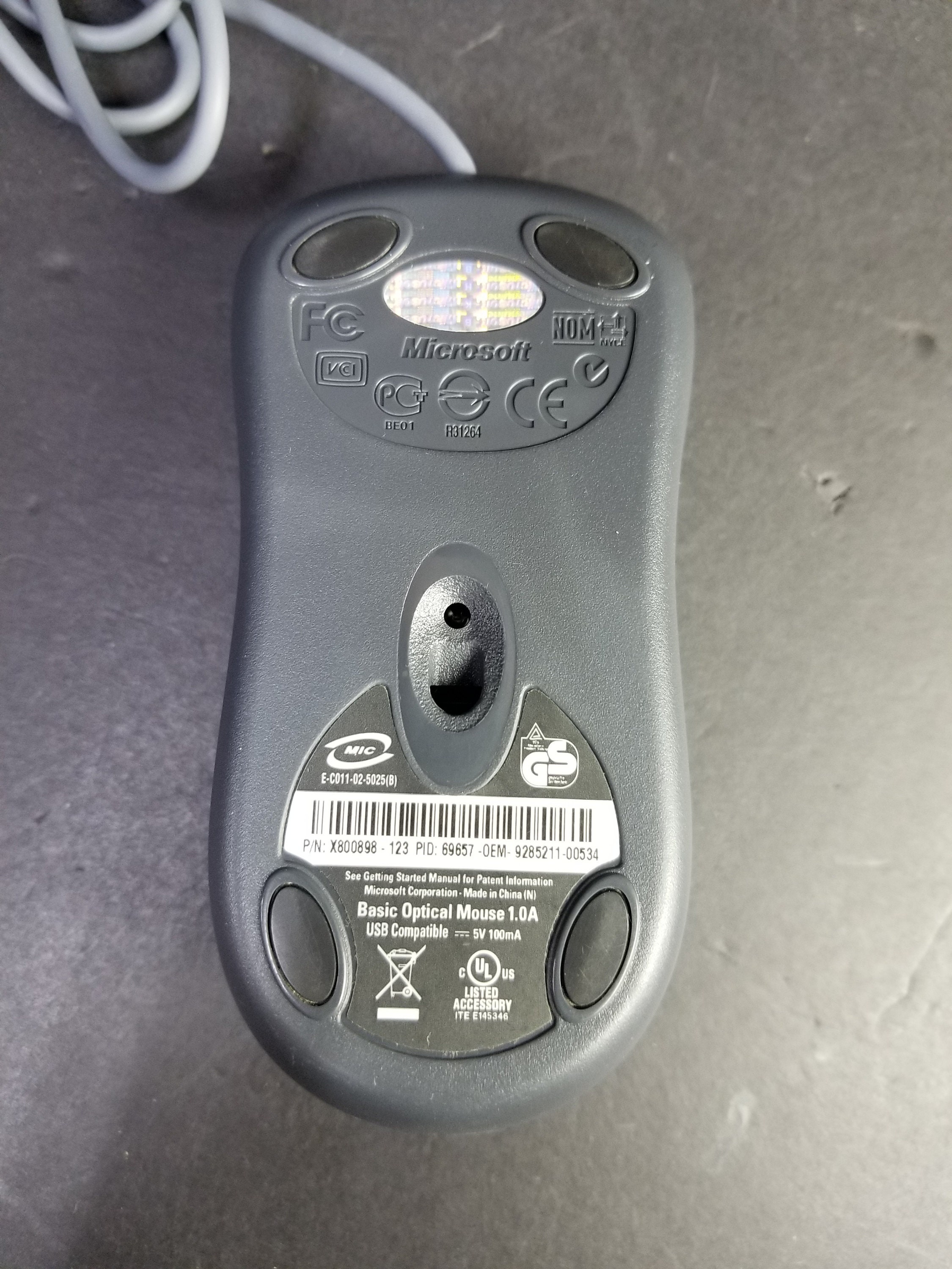 Optical Mouse Underside