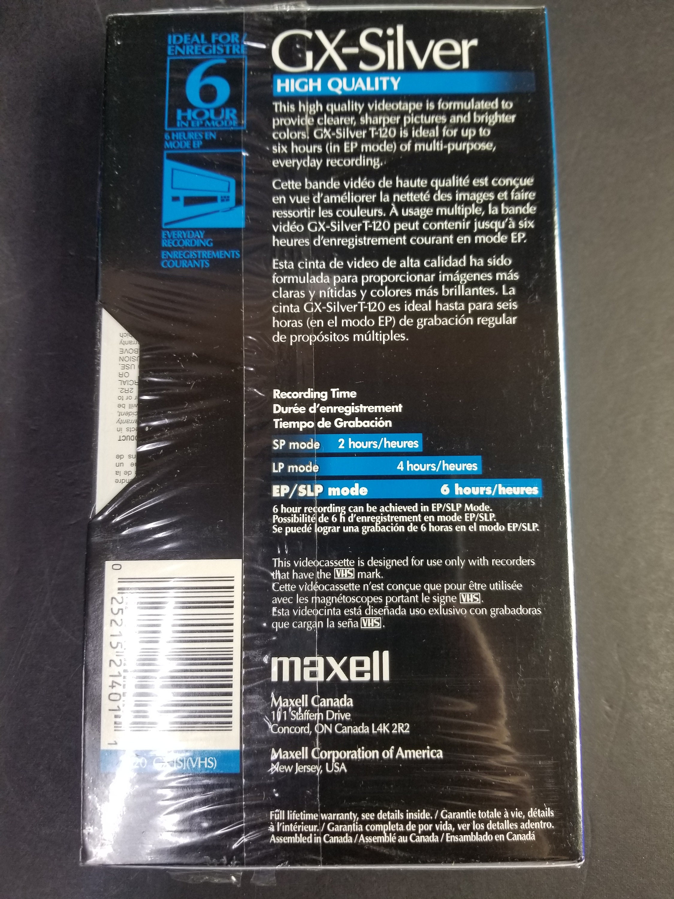 Vintage Maxell Lot of 7 Vhs Tapes Blank Gx-silver T-120 6 - Etsy