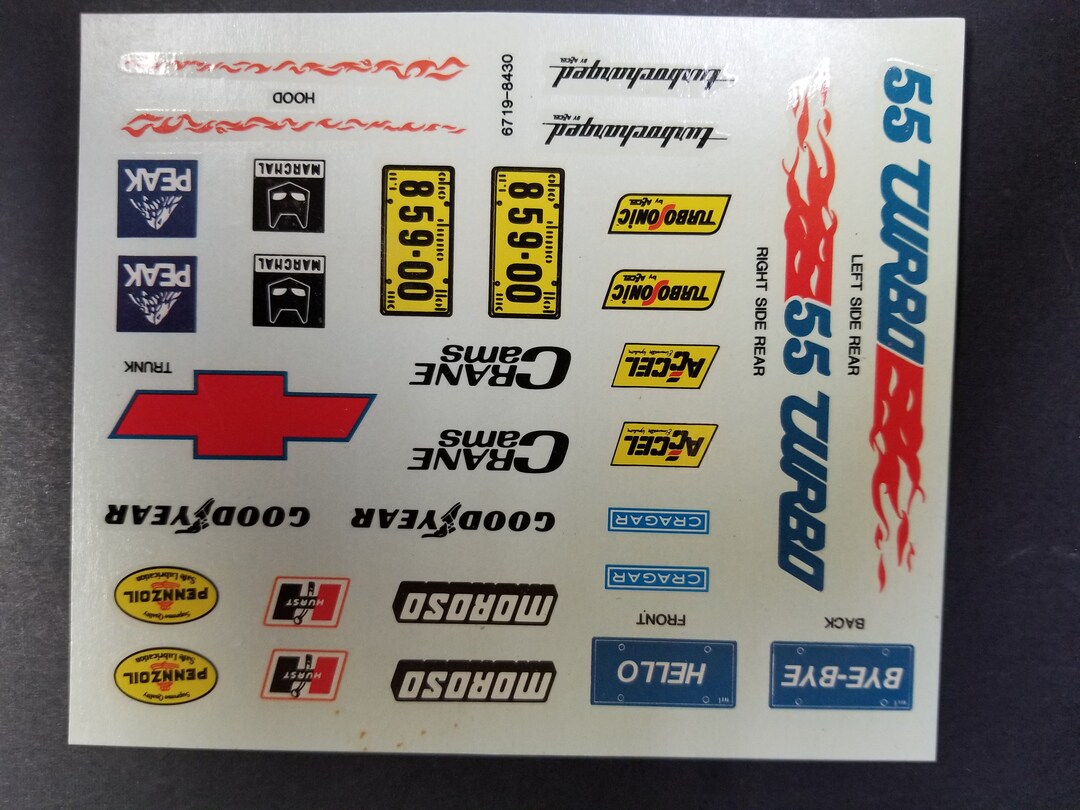 Brand New Decal Set Sheet For Model Car Kit Read Description Etsy