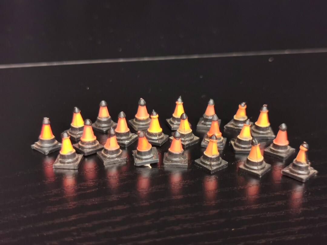 Vintage HO Scale Diorama Railroad Ultra Realistic Traffic Cones for ...