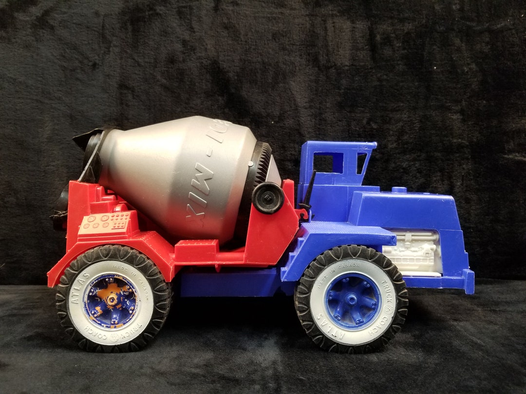 Vintage Reliable Toy Redi-mix Cement Mixer Truck Rare Blue and Red - Etsy