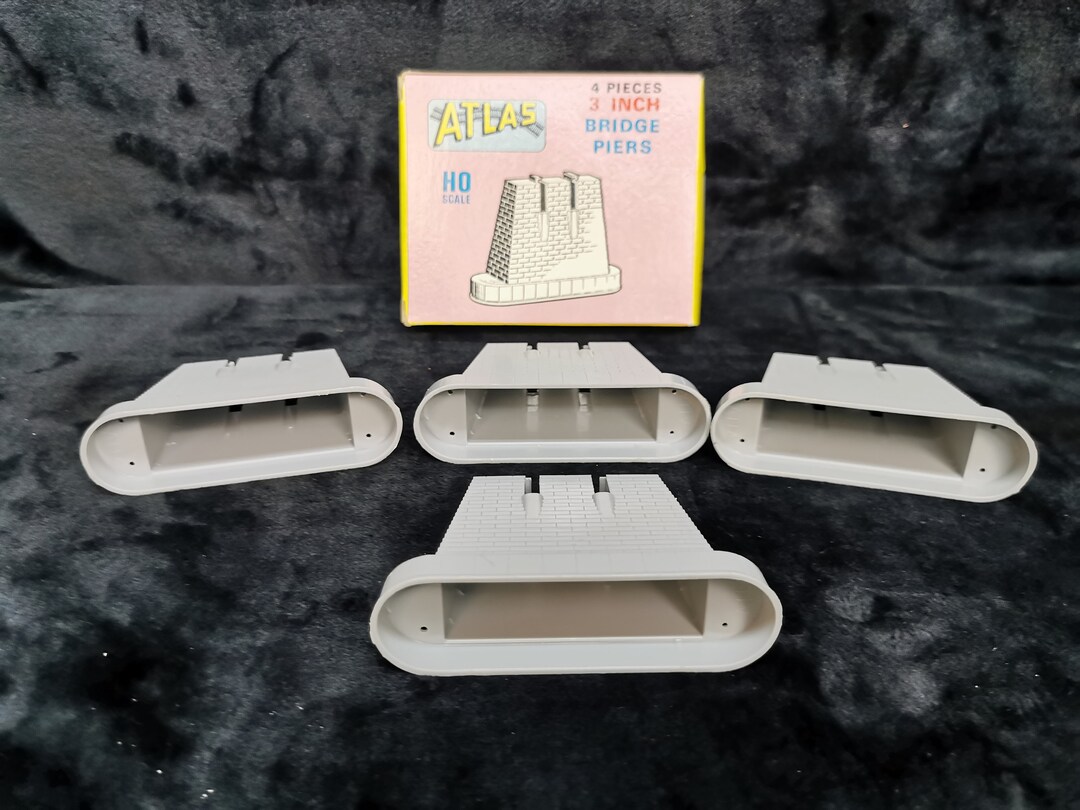 Vintage HO Scale Atlas 4 Pieces 3" Bridge Piers and 4 Section Pier ...