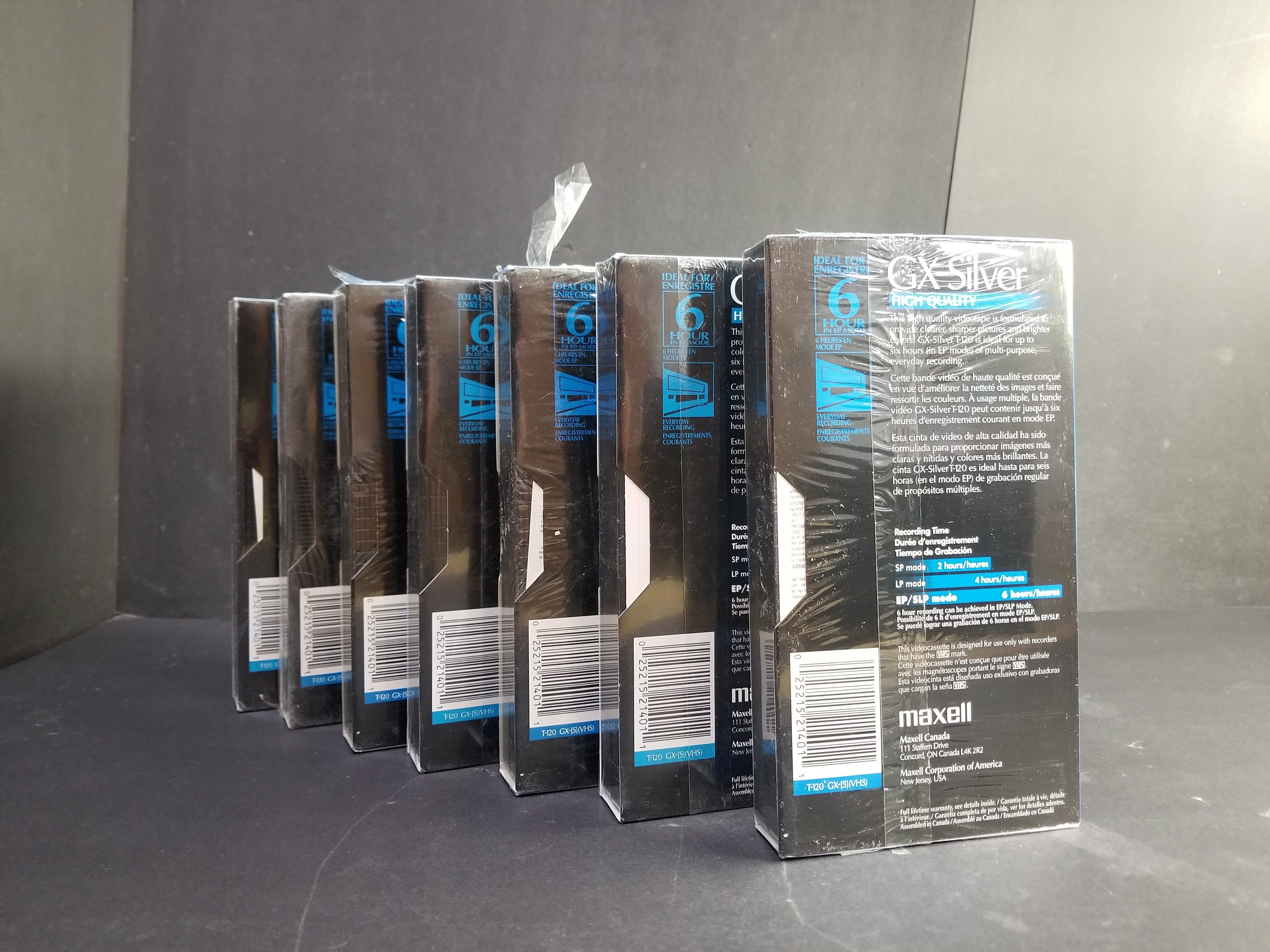 Vintage Maxell Lot of 7 Vhs Tapes Blank Gx-silver T-120 6 - Etsy