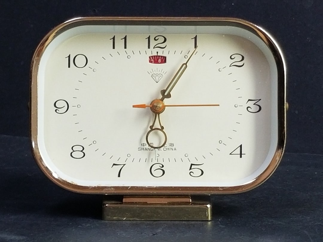 Vintage Diamond Alarm Clock Gold Tested Working - Etsy