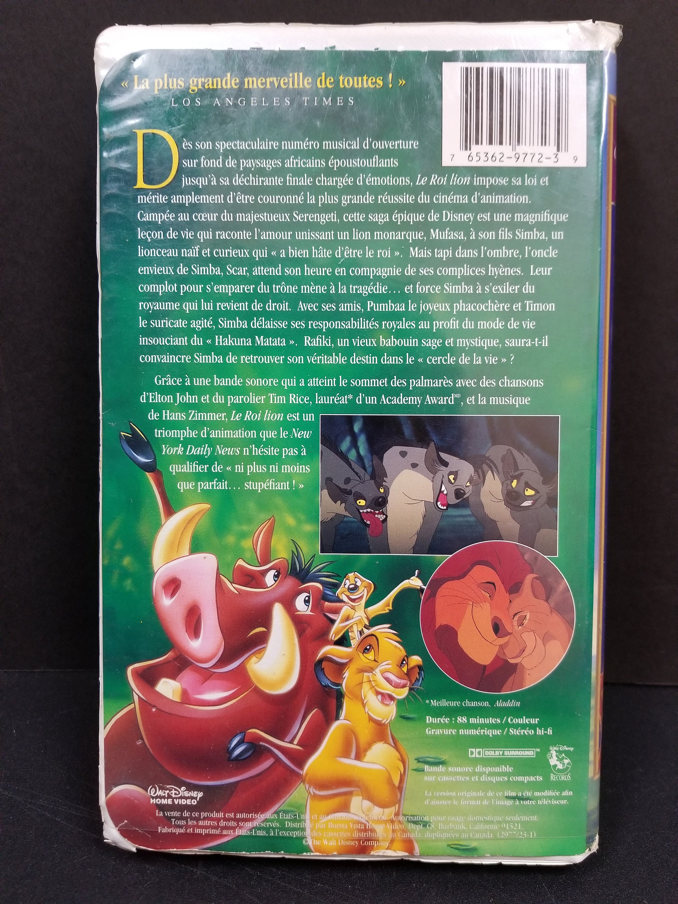 Le Roi Lion french Version of the Lion King Walt Disney VHS - Etsy