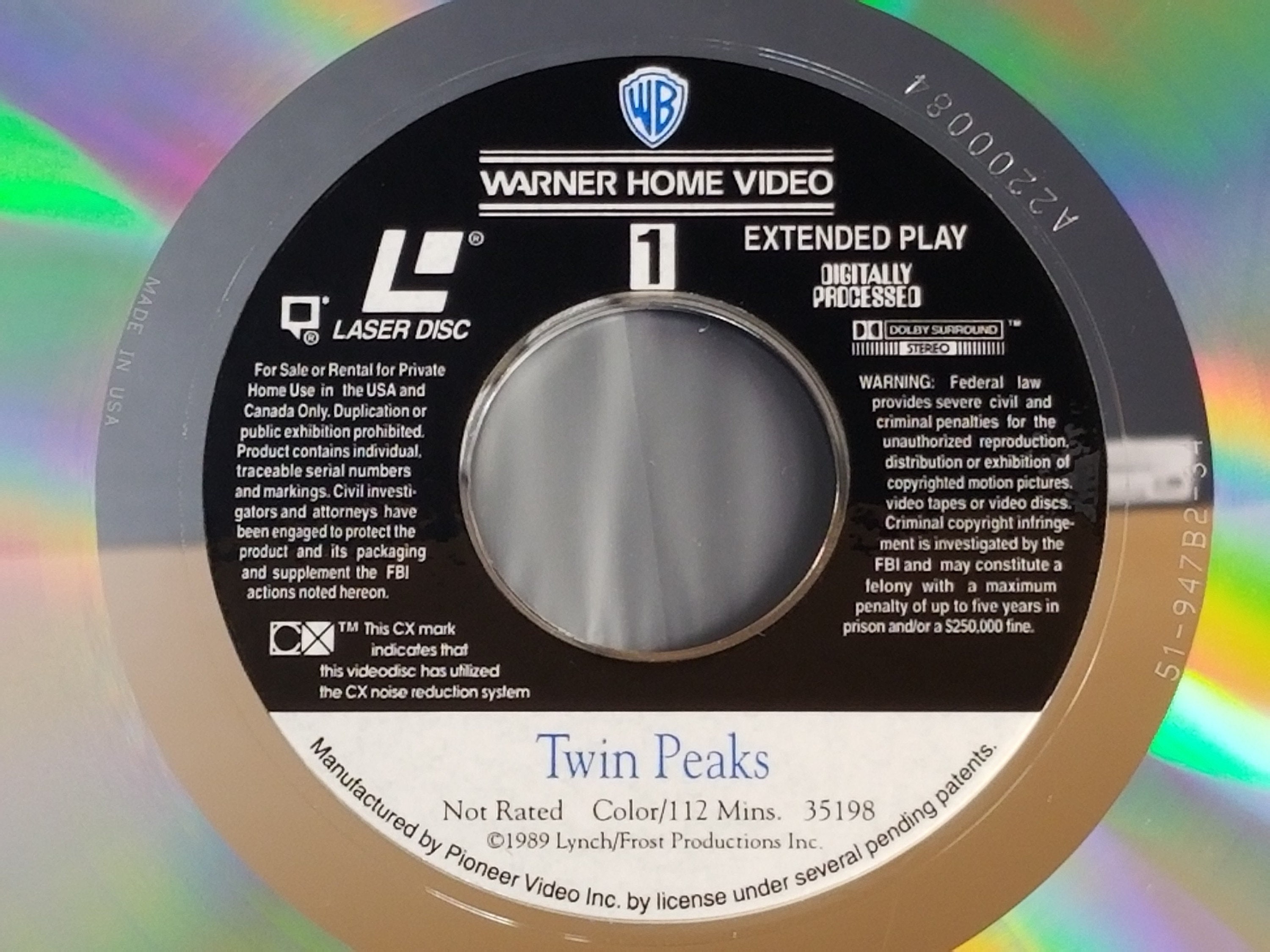 Twin Peaks Warner Laser Disc - Excellent Condition - Etsy