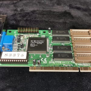 Vintage Apac S3375 S3 Virge Dx PCI 2mb Exp VGA Graphics Card S375/775 ...