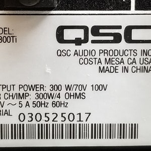 QSC Audio Professional Power Amplifier Model ISA300TI 300W 2 Channel ...