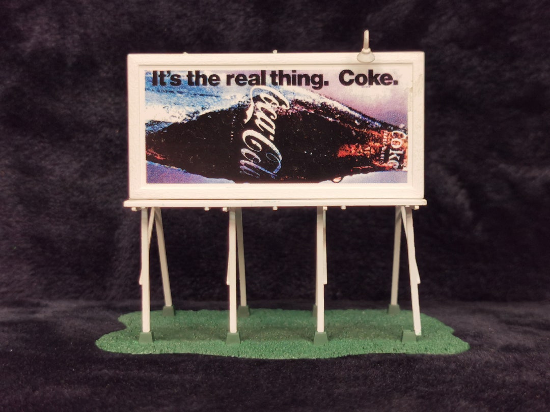 Vintage Coca-cola HO Scale Coca-cola It's the Real Thing Billboard - Etsy