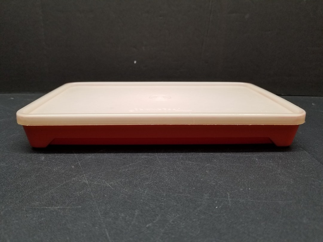 Vintage Tupperware Hot Dog Bacon Meat Marinade Keeper Container Orange ...