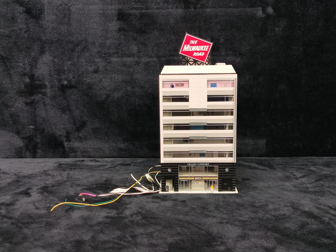 Vintage N Scale Diorama Building: Kato High-office, Custom Lights - Etsy