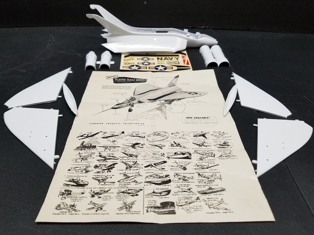 The Lindberg Line Douglas Skyray F4D-1 1/48 Scale Model Kit # 523:98 ...