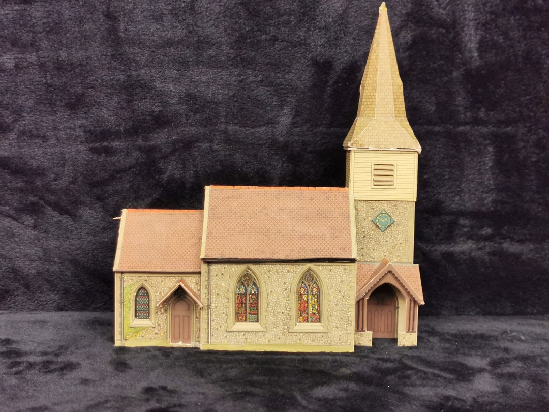Vintage Superquick HO Scale Country Church Cardboard Building for Model ...