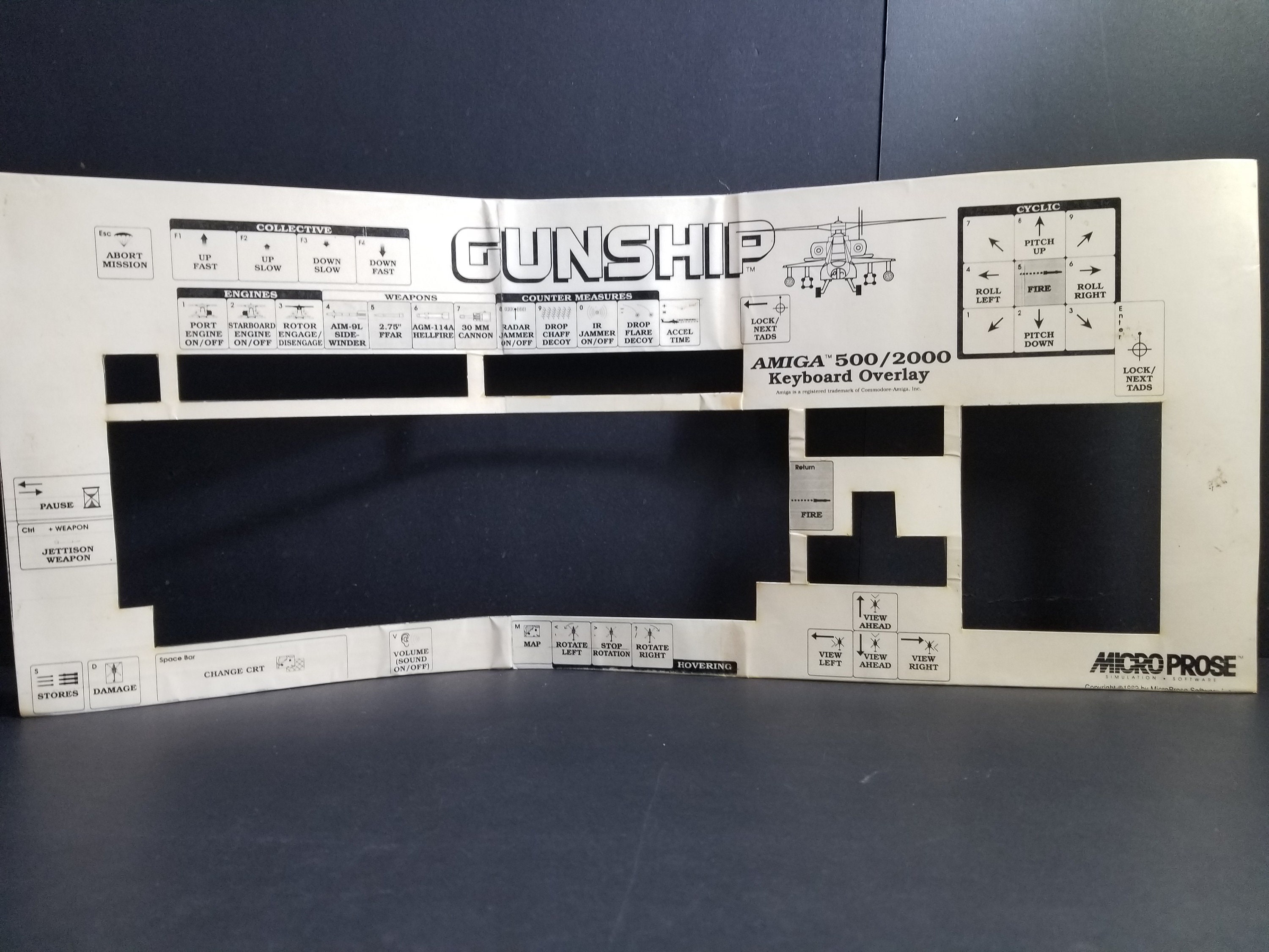 Vintage Commodore Amiga A500/2000 Gunship Keyboard Overlay - Etsy Australia