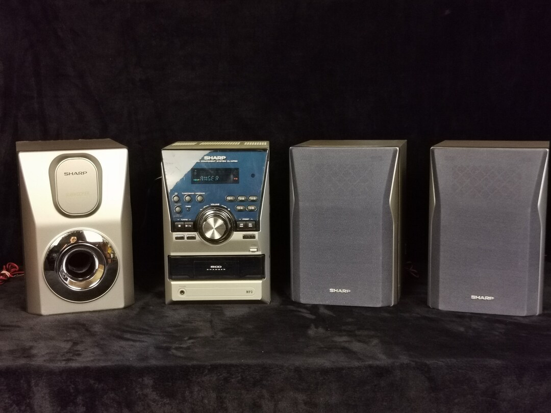 Sharp XL-MP60 5-CD Radio Component System With Subwoofer - Vintage ...