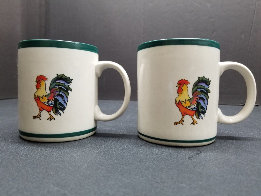 Vintage Pair of Chicken / Rooster Coffee Cups / Mugs - Etsy