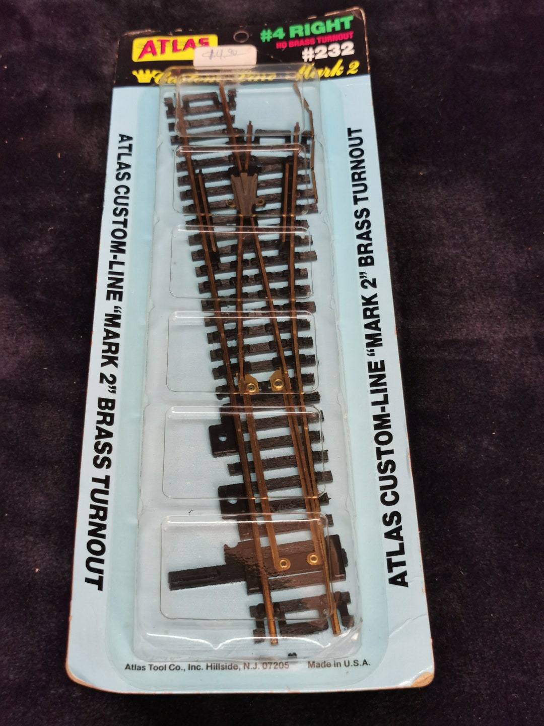 Vintage HO Scale Atlas Custom Line "mark 2" Brass Right Turnout #232 ...